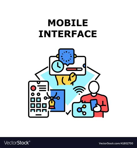 Mobile Interface Concept Color Royalty Free Vector Image