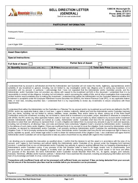 Fillable Online Self Directed Ira Formsirs Forms Fax Email Print Pdffiller