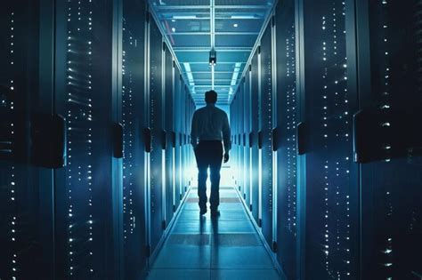Digital Technology And Network Security Engineer Overseeing Data Center