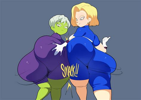 Rule 34 2022 2girls Android 18 Armwear Ass Ass Focus Ass Slap Barrybbeesly Big Ass Blonde Hair