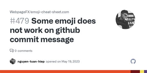 Some Emoji Does Not Work On Github Commit Message · Issue 479 · Webpagefxemoji Cheat