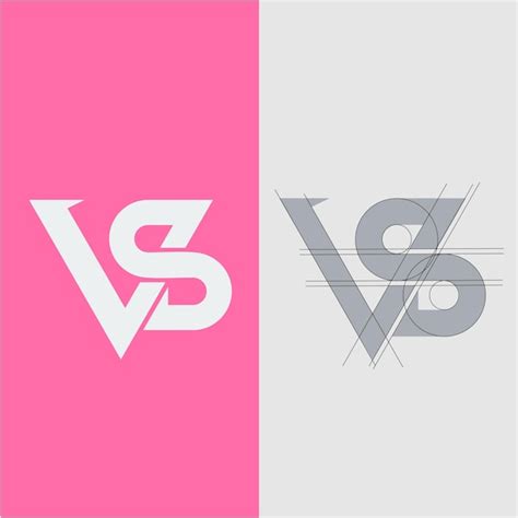 V 및 S 모노그램 문자 로고 프리미엄 벡터