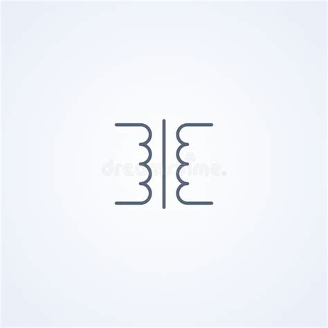 Transformator Bästa Grå Linje Symbol För Vektor Vektor Illustrationer