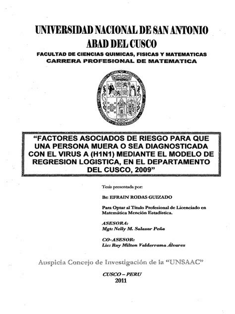 Modelo De Regresión Logistica Binaria Pdf Influenza Regresión