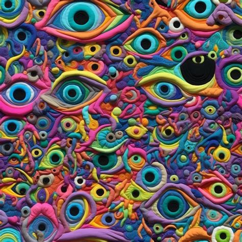 Premium AI Image A Colorful Painting Of A Variety Of Eyes