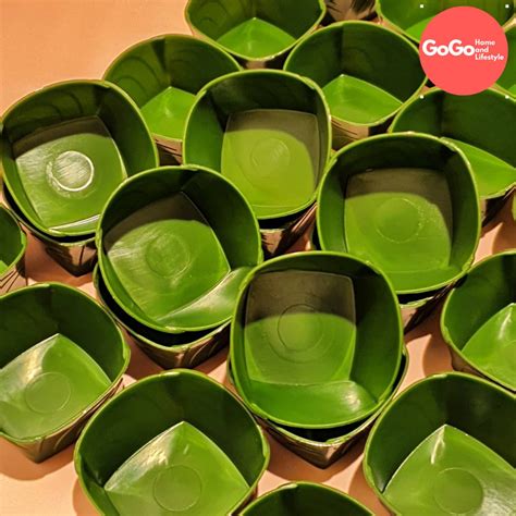 ถ้วยกระดาษใส่อาหาร พร้อมส่ง กระทงใบตองพลาสติก ถ้วยขนมนึ่งได้ แพ็ค 100 ชิ้น ถ้วยขนมกระทงใบตอง