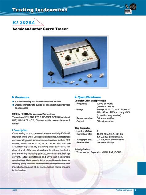 Testing Instr Ument Semiconductor Curve Tracer Pdf Bipolar Junction Transistor Field