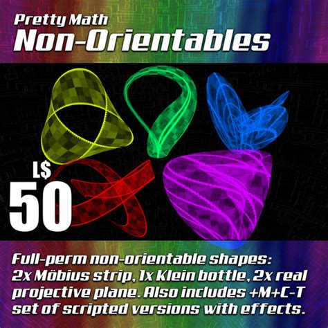 Second Life Marketplace Frios Pretty Math Non Orientables