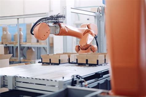 Packaging And Sorting Robot Preparing Shipments Of Consumer Goods Stock Illustration