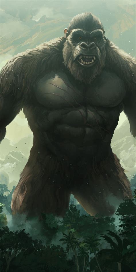 Fantasy King Kong Axe Art Wallpaper 1080x2160
