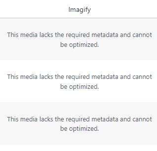 This Media Lacks The Required Metadata And Cannot Be Optimized Documentation