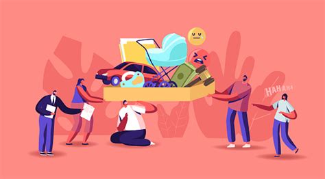 공공 압력 개념 작은 남성과 여성 캐릭터는 남자 어깨에 사회 속성의 전체 거대한 상자를 넣어 도덕성에 대한 스톡 벡터 아트 및 기타 이미지 Istock