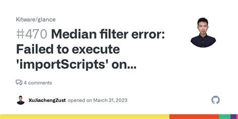 Median Filter Error Failed To Execute ImportScripts On