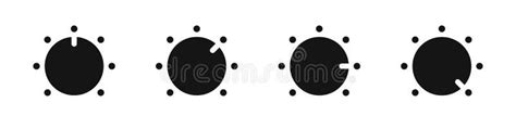 Regulator Icon Regulator Flat Vector Set Volume Knob Control Knob Round Dial Regulator Knob