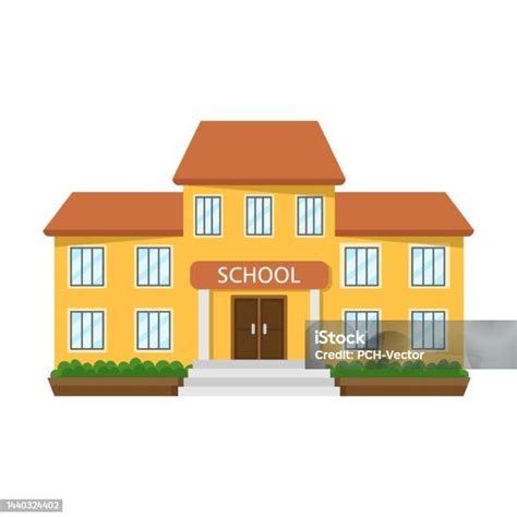초등학교 건물 도시 시청 만화 벡터 일러스트 레이 션 박물관 병원 경찰서 우체국 정부 은행 학교 극장 대학의 외관 일러스트레이션에 대한 스톡 벡터 아트 및 기타 이미지