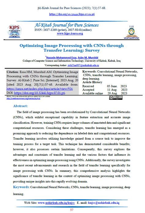 optimizing image processing with cnns through transfer learning survey