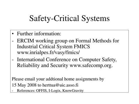 Ppt Safety Critical Systems 7 Summary Powerpoint Presentation Free Download Id 663621