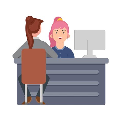Premium Vector Illustration Of Front Desk