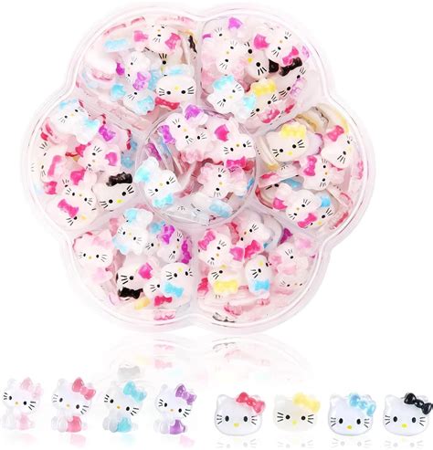 70Pcs/Box Kawaii Nail Art Charms Cartoon MINISO Sanrioed Hello Kitty ...