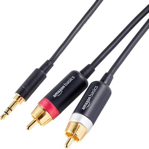 Amazon Basics 3,5 Aux auf 2 x RCA Adapter, Audiokabel für Verstärker ...