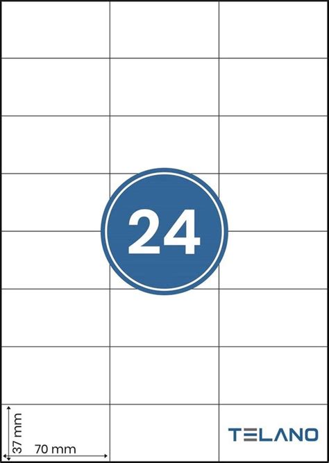 TELANO Zelfklevende Etiketten A4 120 Stuks 5 Stickervellen 24