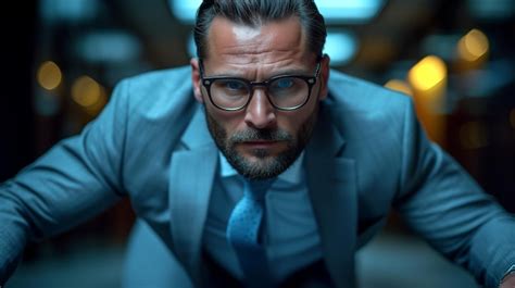 Premium Photo Businessman Seated In Suit And Tie
