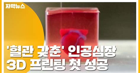 자막뉴스 혈관 갖춘 인공심장 3d 프린팅 첫 성공