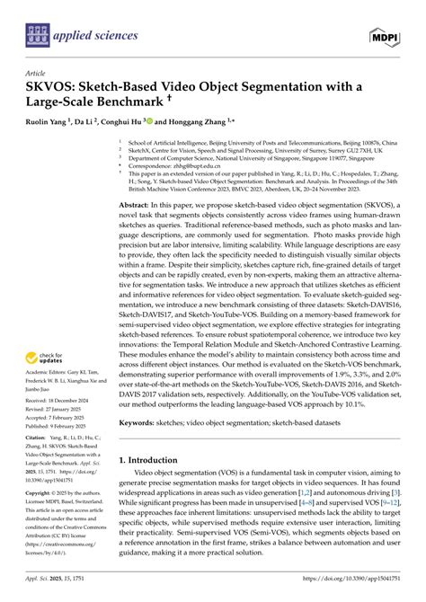 Pdf Skvos Sketch Based Video Object Segmentation With A Large Scale