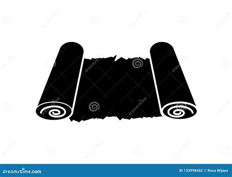 Open Ancient Scroll In Black Color Stock Vector Illustration Of
