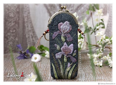 Japanese Patchwork Eyeglass Case With Clasp Favorite Irises купить