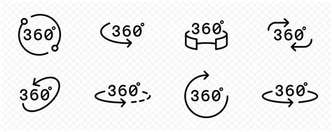 Premium Vector 360 Degree Views Vector Icon Collection Rotation Vector Icons 360 Degree Rotation
