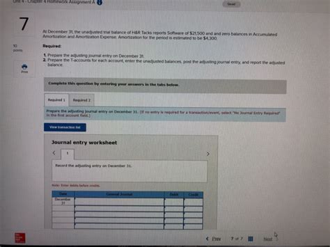 Solved Unit 4 Chapter 4 Homework Assignment A 7 At December