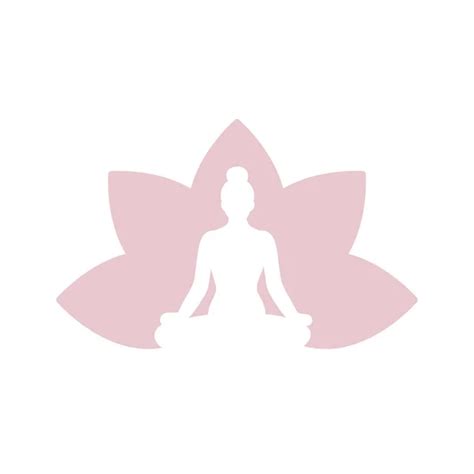 Woman Silhouette Lotus Flower Yoga Lotus Position Black Color Vector