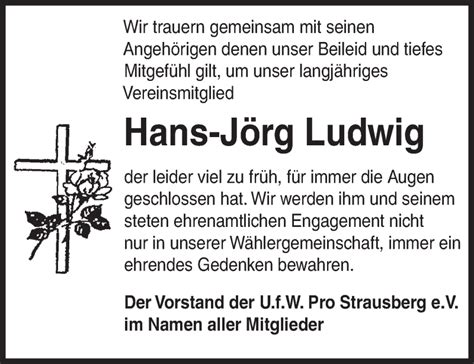 Traueranzeigen von Hans Jörg Ludwig Märkische Onlinezeitung Trauerportal