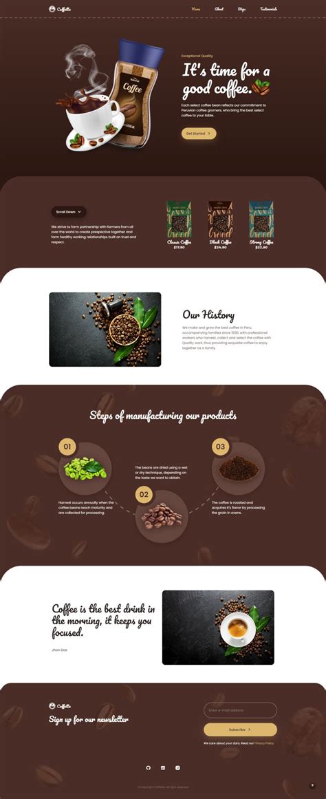Coffee Website A Modern And Responsive Design Manahil Mustafa Posted On The Topic Linkedin