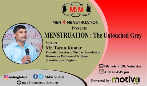 meet our speaker mr tarun kumar men 4 menstruation