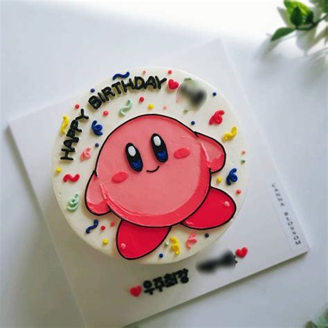 귀여운 커비가 커다랗게 그려진 별의 커비 생일 케이크 네이버 블로그