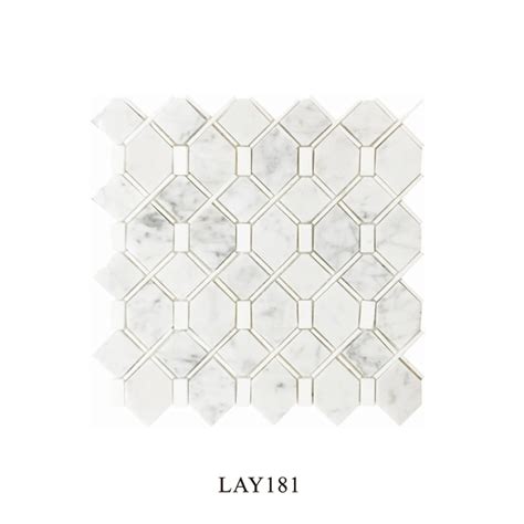 Carrara White Marble Polished Top Quality Mosaic Floor Tile Bathroom