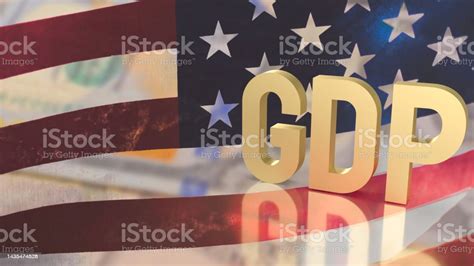 비즈니스 개념 3d 렌더링에 대 한 미국 국기 배경에 금 Gdp 텍스트 0명에 대한 스톡 사진 및 기타 이미지 0명 3차원