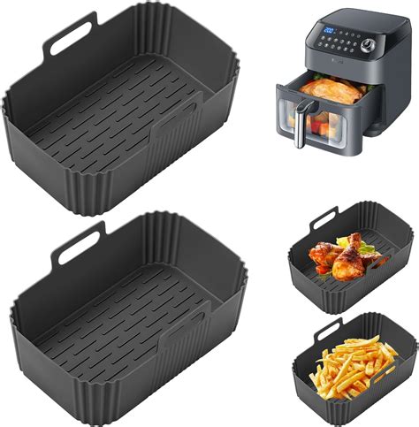 BYKITCHEN PCS Silikonform Heißluftfritteuse für Ninja Dual Air Fryer Zubehör für AF EU