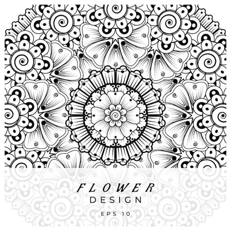 Premium Vector Mehndi Flower For Henna Mehndi Tattoo Decoration Coloring Book Page