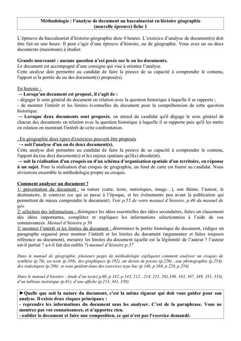 Comment Faire Une Etude De Doc En Histoire Nouvelles Histoire