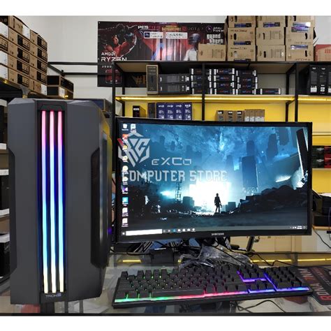 Jual Pc Cpu Gaming Fullset Intel Quadcore Ram Gb Curved Lancar Editing Rendering Shopee