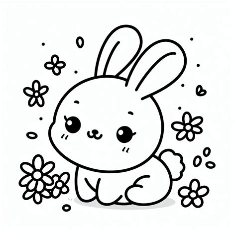 귀여운 아기 토끼들의 색칠 페이지