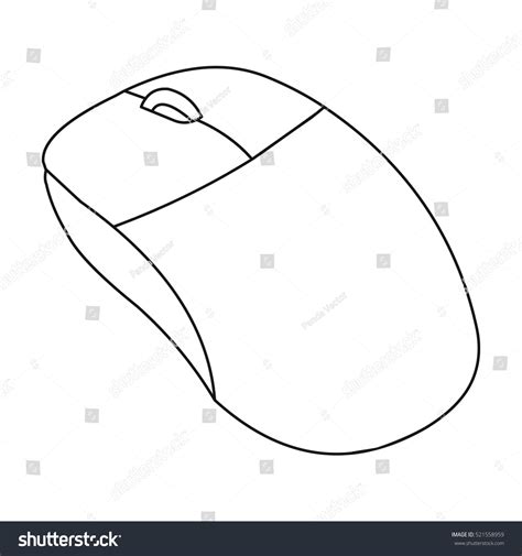 Computer Mouse Icon Outline Style Isolated 스톡 벡터로열티 프리 521558959