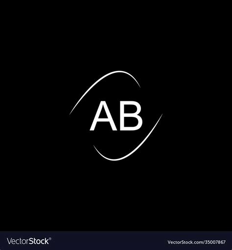 A B Letter Logo Creative Design On Black Color Vector Image