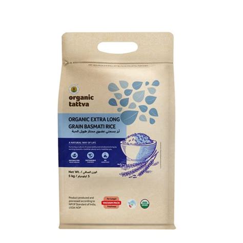 Organic Tattva Extra Long Grain Basmati Rice 1kg Pack Of 3