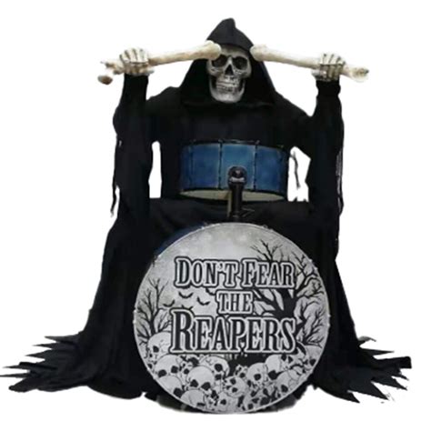 Tekky 6 Ft Animatronic Bluetooth Reaper With Band Drums Halloween Forum