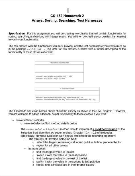 Solved Cs Homework Arrays Sorting Searching Test Chegg