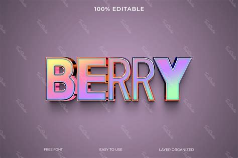 Berry Font Style Text Effect Photoshop Premium Psd File